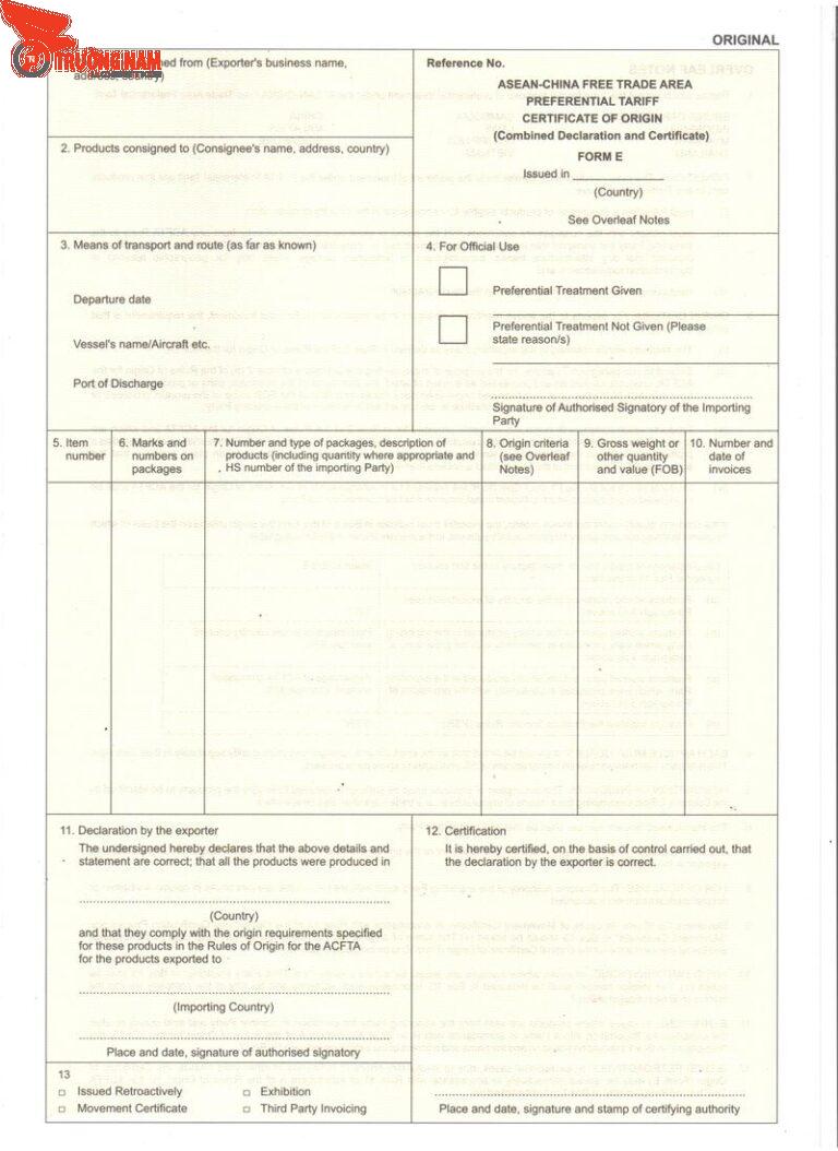CO form E là gì? Các tiêu chí và Quy định cần biết